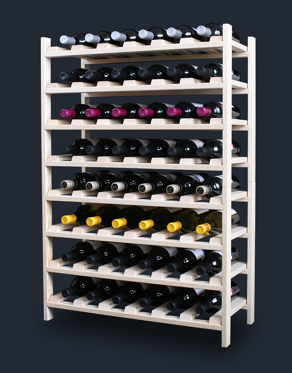Creekside 48 Bottle Modular Wine Shelves (Pine) by Creekside - Exclusive 12-inch deep design, bottle necks don't stick out! Quality, high grade pine, 12", Pine