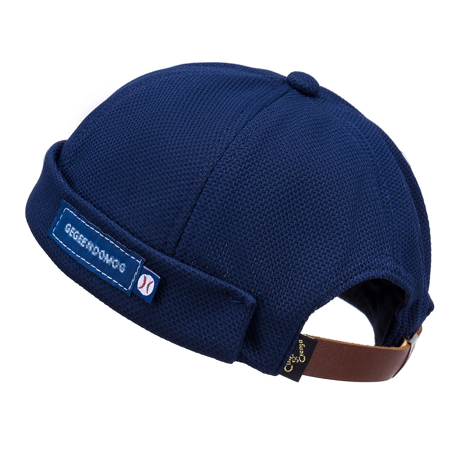Croogo Solid Color Brimless Cap Sailor Biker Cap Rolled Cuff Harbour Hat Summer Sport Cap,Royal Blue-CT18