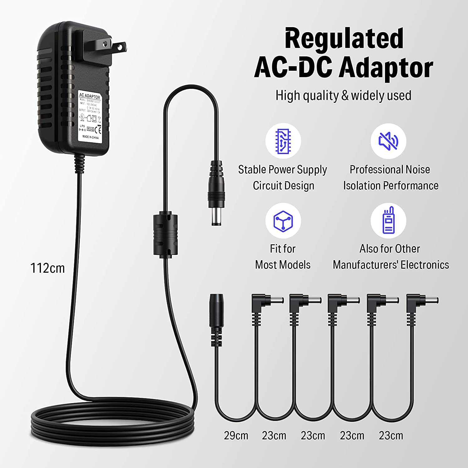 Donner ABY Box Line Selector AB Switch Mini Guitar Effect Pedal & Donner DPA-1 Guitar Pedal Power Supply Adapter