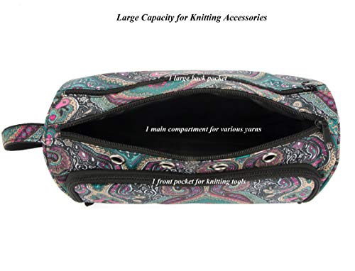Pacmaxi Yarn Storage Knitting Organizer Carrying Yarn Holder Lightweight Yarn Storage Bag Portable Knitting Organizer for Cotton Yarns, Crochet Hooks, Knitting Needles(Up to 10 Inch)(Bag Only) (Blue)
