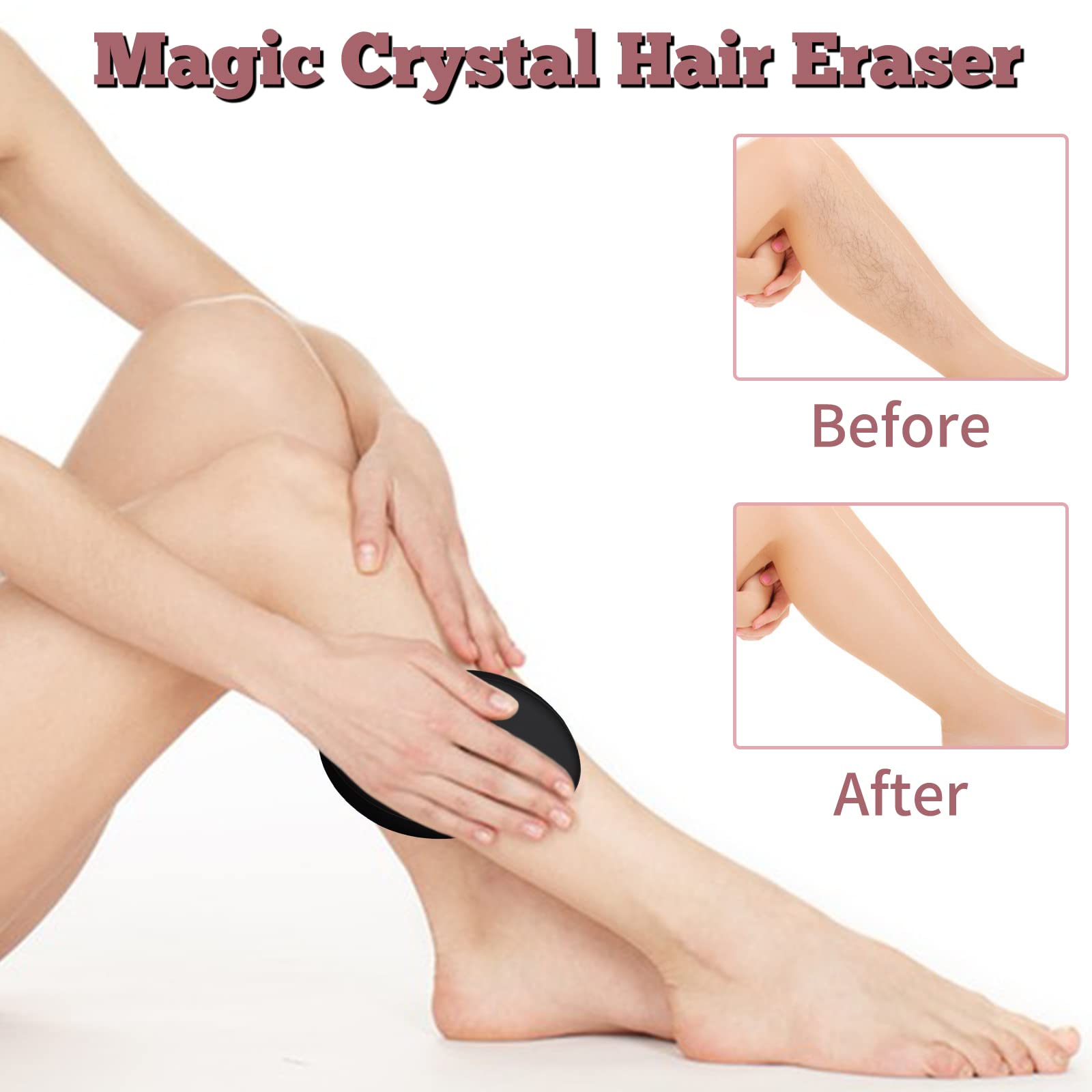 dolitify Crystal Eraser Hair Removal, Painless Removal Tool, for Women and Men Arms Legs Back (Black)