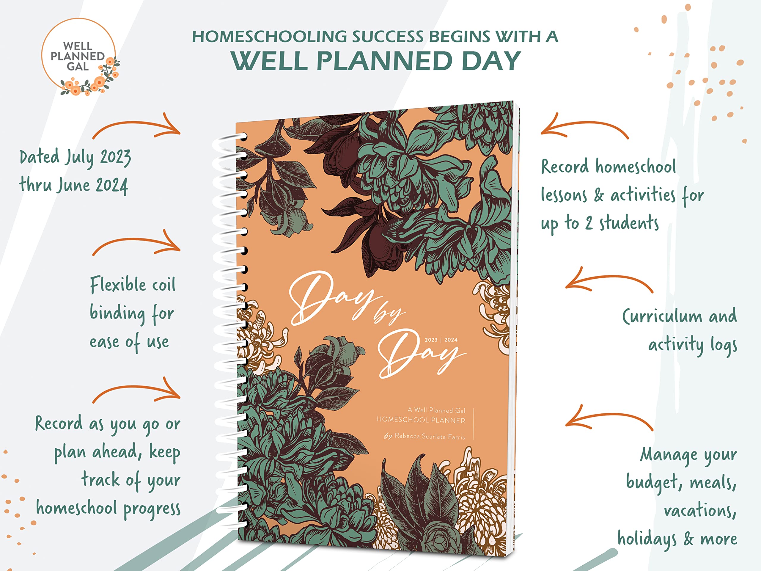 Day by Day Homeschool Planner, 2023-2024 School Year - by Well Planned Gal