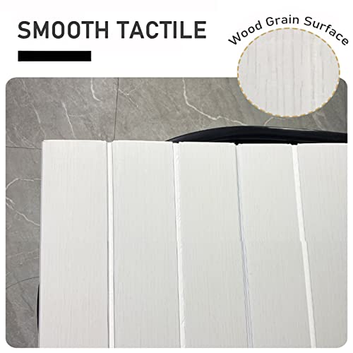 Folding Bathtub Cover Bathtub Tray, Plastic Dust-Proof Board Shutter Bath Lid, Bathtub Insulation Cover for Spa, Bathroom & Shower, 0.6cm Thickness (Color : White, Size : 70x135x0.6cm)