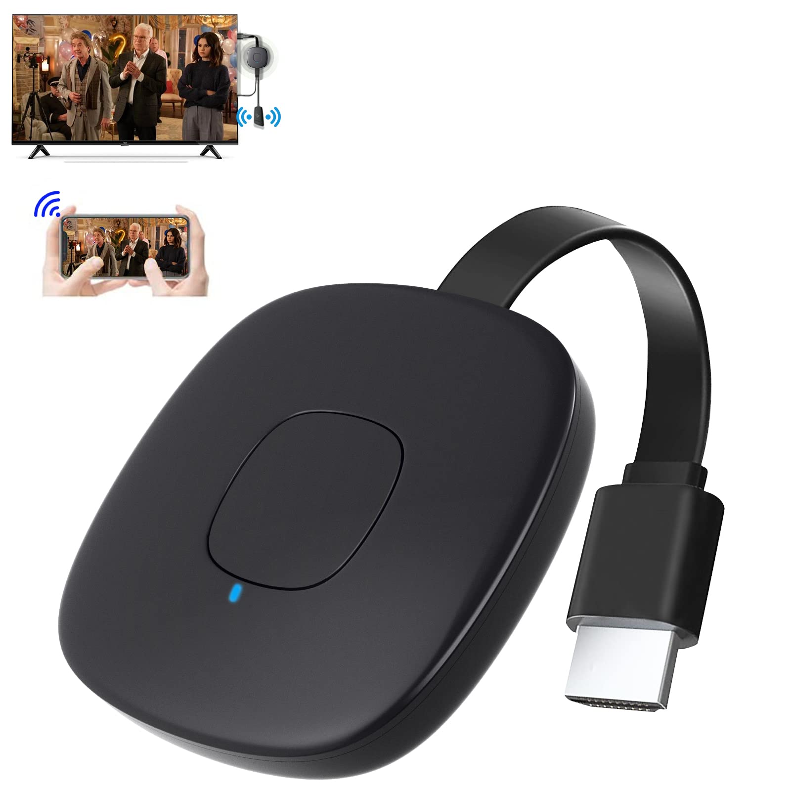 FIRE BULL Wireless HDMI Display Adapter 4K,Casting 2.4GHz Stable Signal Video/Audio, Wireless WiFi Display Dongle Receiver Support iPhone iOS Android Mac ipad Casting/Mirroring to TV Projector Monitor