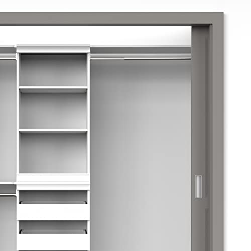 ClosetMaid Modular Shelf & Hang, Wood Organizer Adjustable Closet, Add On Storage Accessory, White, Shelf and Hang Rod Kit
