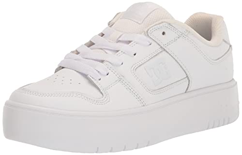 DC Women's Manteca 4 Platform Skate Shoe, White/White, 5