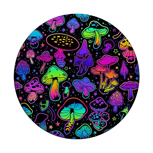 Psychedelic Magic Mushrooms Hippie Trippy Pattern PopSockets Swappable PopGrip