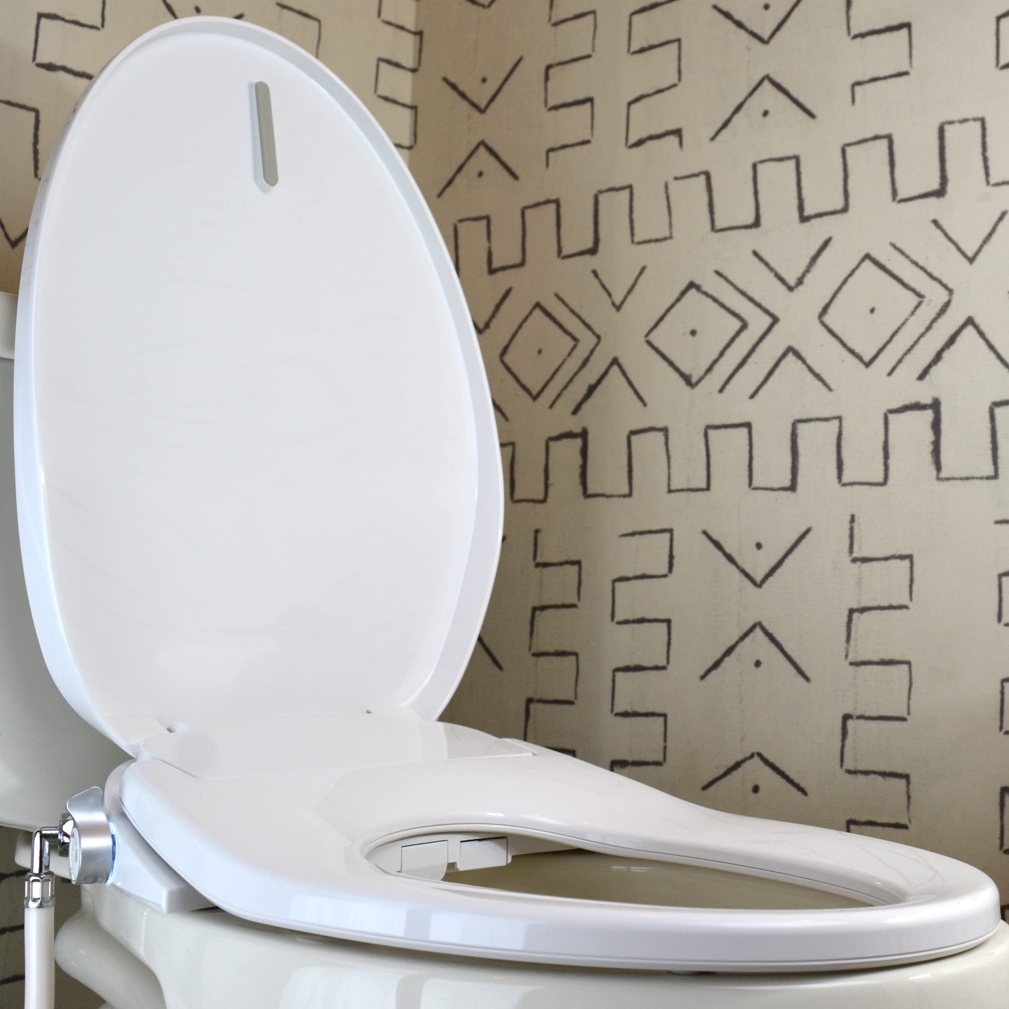 Smart Toilet Seat - Electronic Bidet Seat - Hot Water Bidet Toilet - Night Light - Tankless - Air Dryer