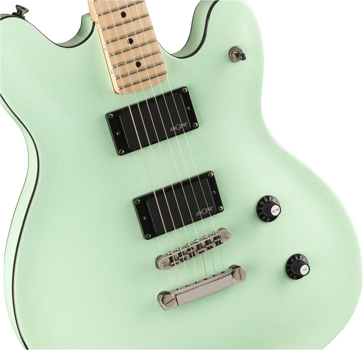 Squier Contemporary Active Starcaster Electric Guitar, with 2-Year Warranty, Surf Pearl, Maple Fingerboard, None Pickguard