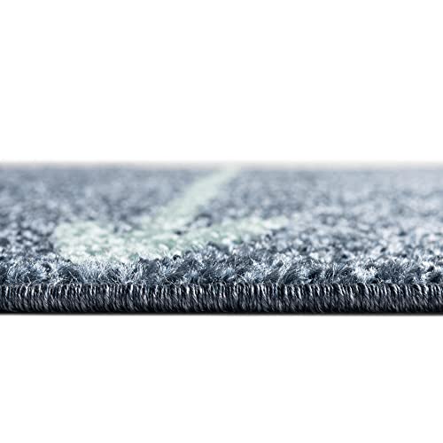 Unique Loom Autumn Collection Area Rug - Arrow (3' 3" Round, Navy Blue/ Gray)