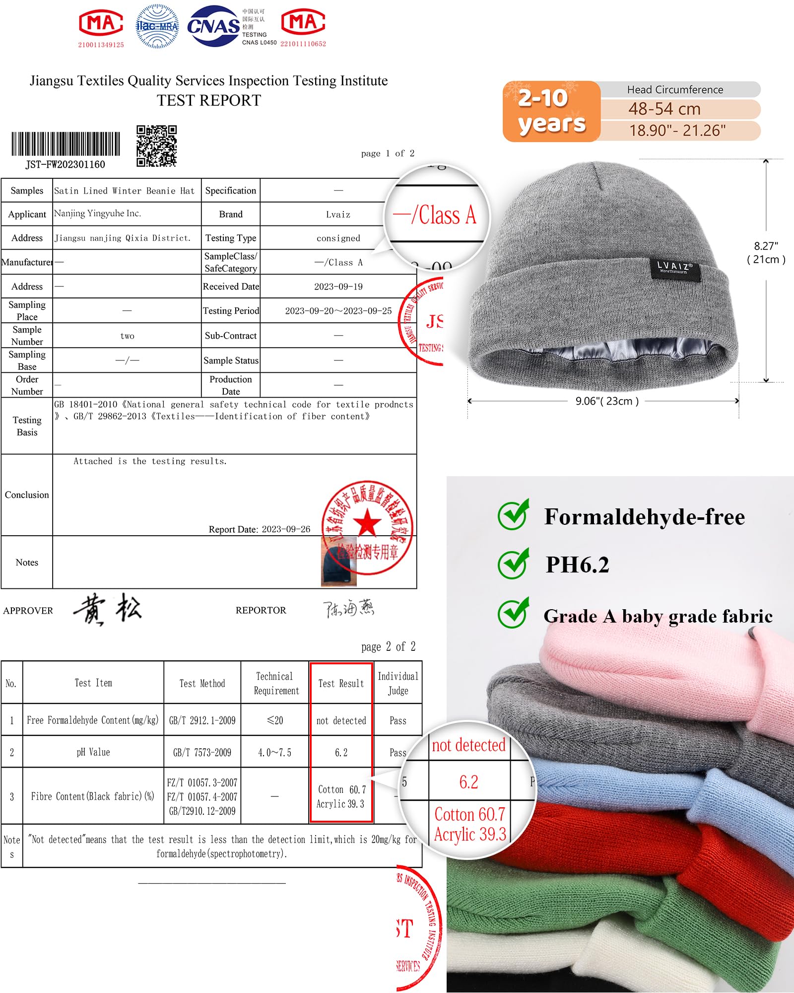 Lvaiz Kids Winter Satin Lined Beanie Hats Toddler Warm Cuffed Hat with Silky Lining Children Knitted Watch Hat Grey