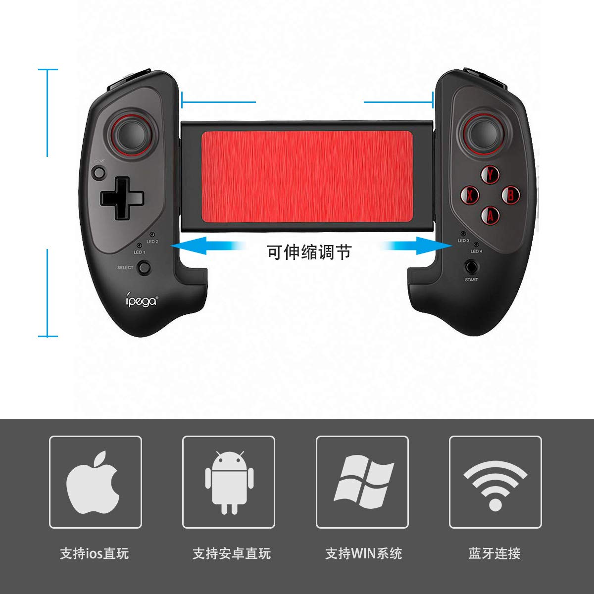 CestMall Bluetooth Mobile Gamepad, Joystick, Compatible with Nintendo Switch, Supports Android 6.0 & iOS 11.0 or Above, 11-Inch Range, 380mAh Battery, USB Charging