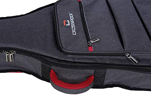 Crossrock CRSG107D Dreadnought Guitar Bag, 10mm Padding, Backpack Available, Dark Grey (CRSG107DGR)