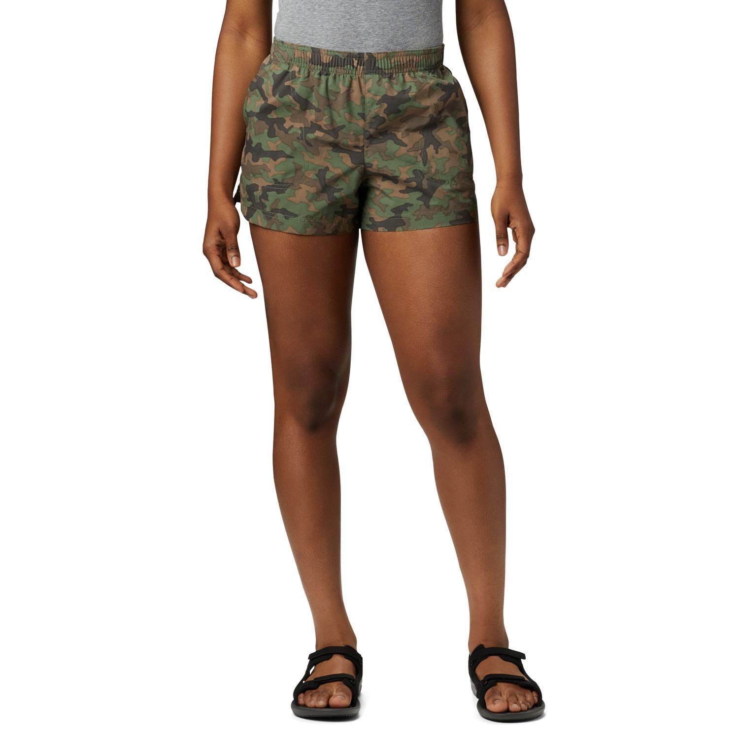 Columbia Women's Plus-size Sandy River II Printed Short, Breathable, Sun Protection Shorts, cypress camo Print, 2X x 6