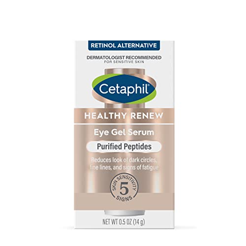 Cetaphil Hydrating Eye Gel Serum, 0.5 Oz - Reduces Dark Circles & Wrinkles, 24Hr Under Eye Cream, Retinol Alternative Peptide for Sensitive Skin