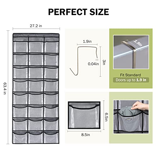 RELBRO 30 Pack Silver S Hooks and Hat Rack for Baseball Caps