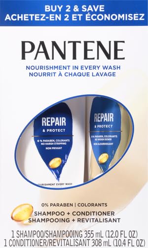 Pantene PRO-V Repair & Protect Shampoo, 12 oz + Conditioner, 10.4 oz