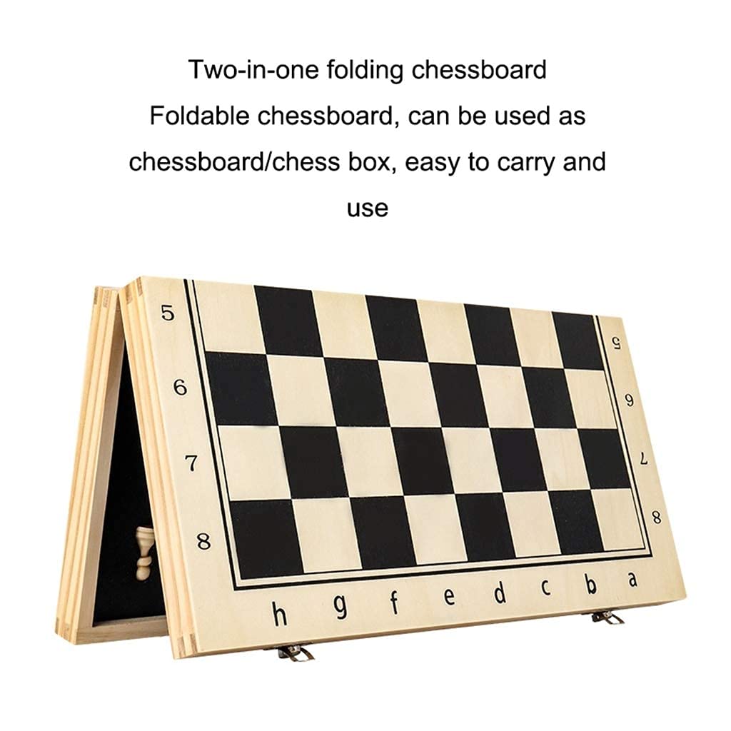 Chess Set Wooden Magnetic Set with Portable Folding Chessboard for Study Family Party Game