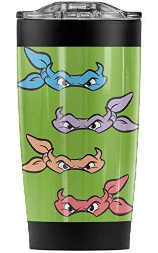 Logovision Teenage Mutant Ninja Turtles TMNT Masks Stainless Steel 20 oz Travel Tumbler, Vacuum Insulated & Double Wall with Leakproof Sliding Lid