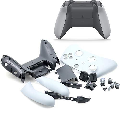 Deal4GO Full Housing Shell kit with Full Button Set Thumbstick Replacement for Xbox One Wireless Controller 1708 Grey/Green
