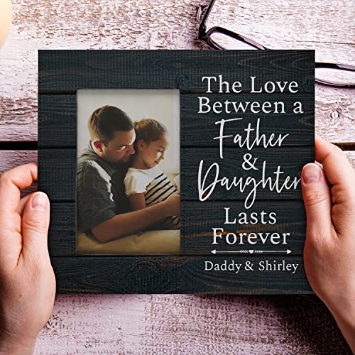 Personalized Dad Picture Frame | 6 Unique Designs incl. Baseball w/ 2 Size Options 4x6, 5x7 | Custom Fathers Day Photo Frame - Dad Gifts from Daughter, Son - Birthday Gifts for Dad
