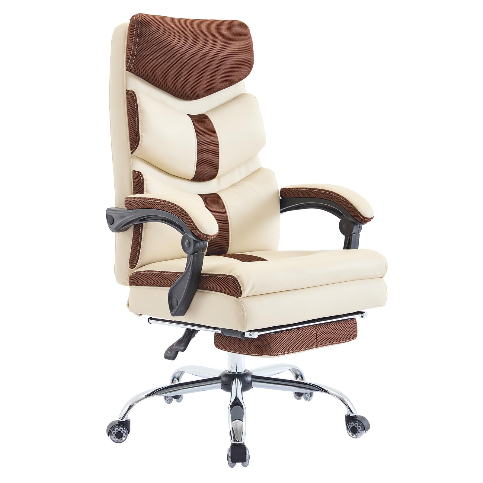 Executive Office Chair with Foot Rest, Ergonomic Big and Tall Computer Desk Chair Back Support, Comfy Reclining High Back Office Chair for Adults, Task Swivel Chairs for Home Office