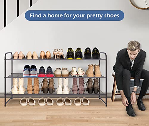 KEETDY Long 3-Tier Shoe Rack and 2-Tier Long Shoe Rack for Closet Entryway
