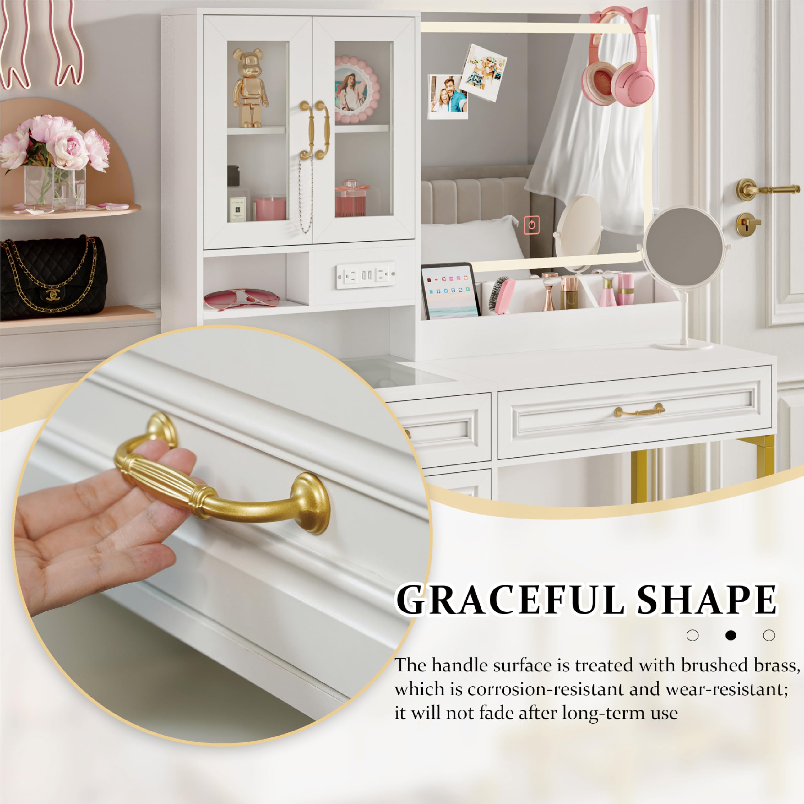Furnaza Makeup Vanity with Mirror and Lights