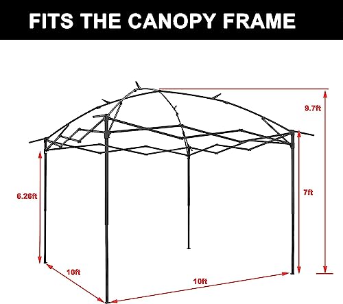 SCOCANOPY Top for 11'x11' and 12'x12' Pop Up Gazebo Canopy Frame,Canopy Frame and Netting Not Included, (Brown)