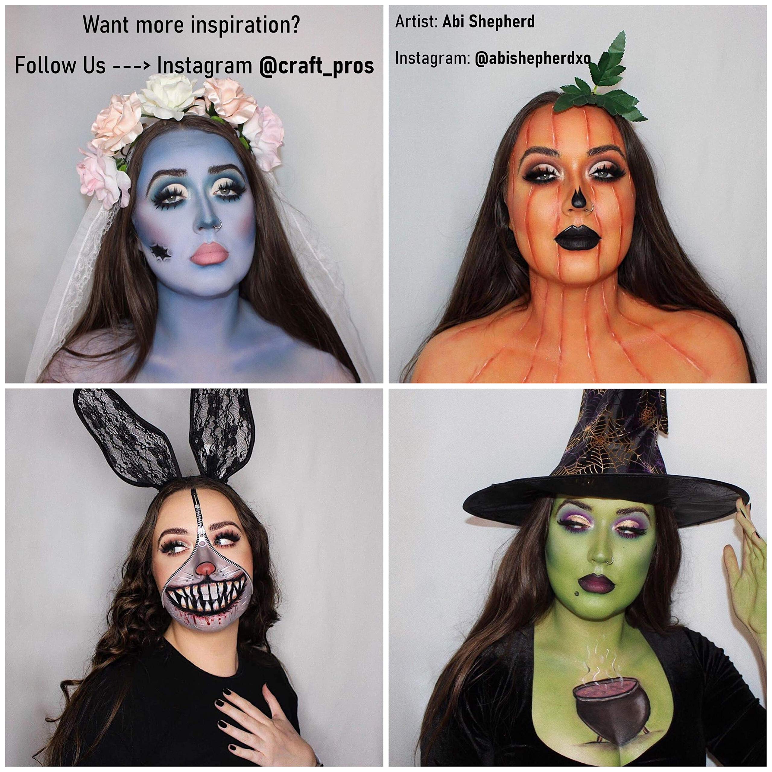Craft Pro - Kids Face Paint Kit - Vegan + Cruelty Free (Non-Toxic). Includes Guidebook, Applicators, Stencils. Easy ON Easy Off (Water Activated Body Paint)