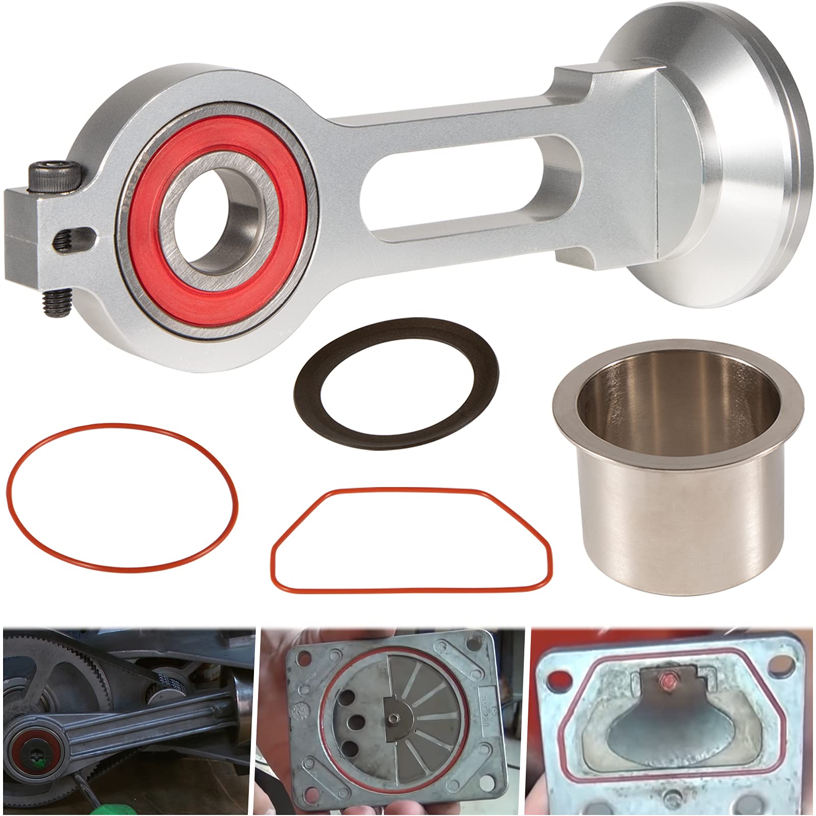 KK-4835 Compressor Piston Kit Connecting Rod Replacement Kit Perfectly Fits for Sears Craftsman Devildiss Dewalt Porter Cable Oil Free Air Compressor Pump, Comparable to KK-4835 KK-5081 A02743