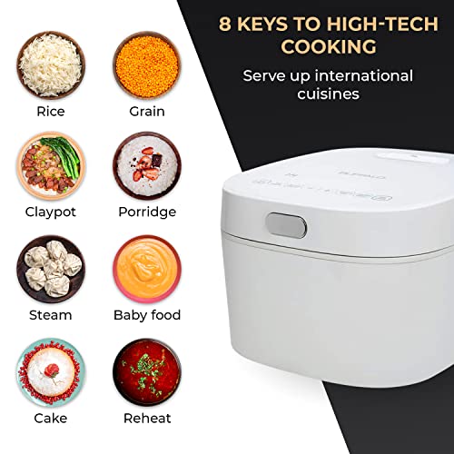 Buffalo Titanium Grey IH SMART COOKER, Rice Cooker and Warmer, 1.5L, 8 cups of rice, Non-Coating inner pot, Efficient, Multiple function, Induction Heating (8 cups)