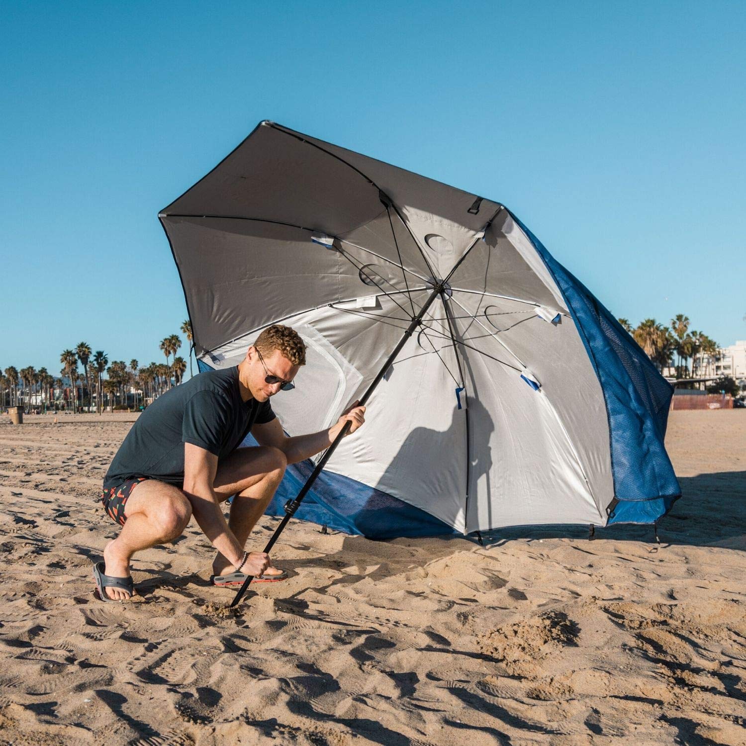 CGEAR Sand-Free Beach Canopy Umbrella β Vented & Waterproof Sun Shelter