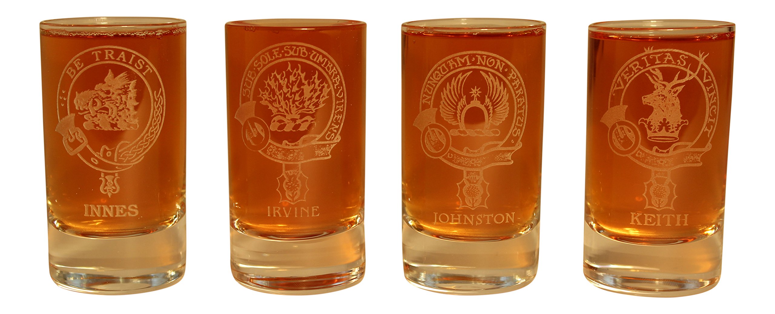 Collins Glencairn Clan Crest Crystal Dram Tot Glass - Innes Irvine Johnston Keith