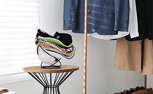 Geerna Hat Rack Dresser Desk Stand Display Cap Storage Organizer, Metal Hat Holder Up to 20 Ball Caps Storage Baseball Cap Rack Compact Hat Organization System for Dresser,Shelf, Closet
