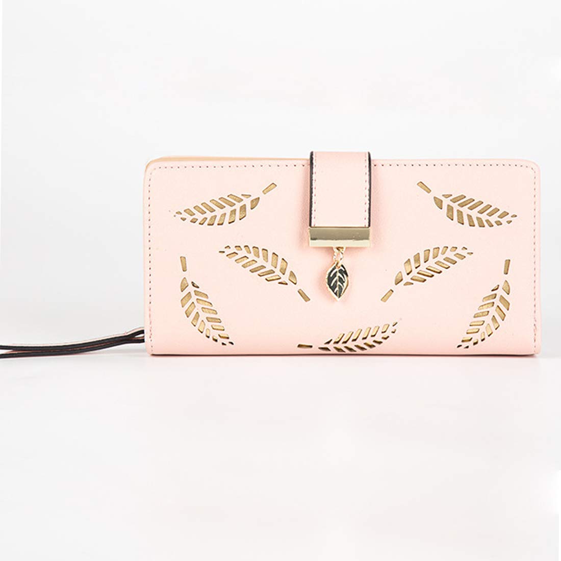 Wallet-NEWANIMA Women Multi-card Two Fold Long Zipper Clutch Purse (Style9-Pink)