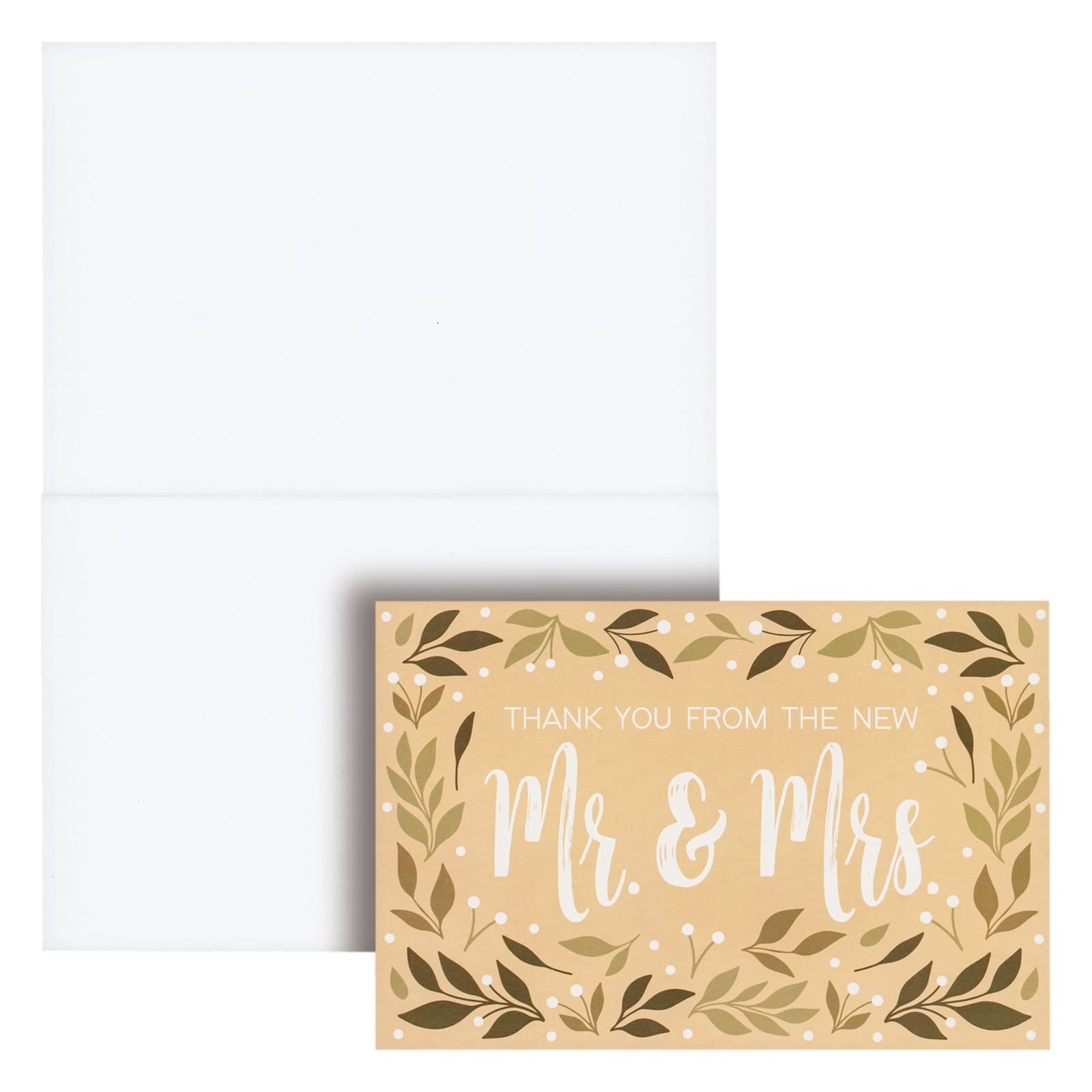 Paper Junkie 48 Pack From the New Mr and Mrs Wedding Thank You Cards with Envelopes Included (4x6 in)