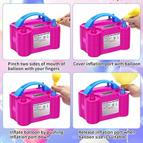 Growsun Balloon Pump Kit Electric Balloon Garland Arch Kit Air Blower Inflator for Party Decoration w/Ballons Tape Strip