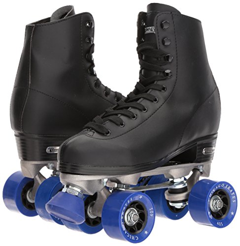 CHICAGO Skates Premium Black Quad Roller Skates for Boys and Men Beginners Classic Adjustable High-Top Design for Indoor or Outdoor Skates and Roller Derby