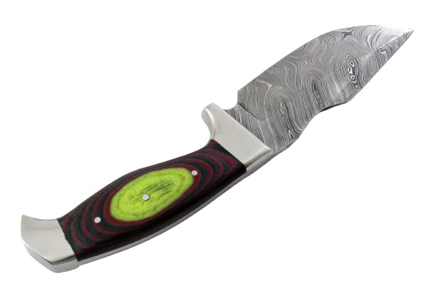 Custom handmade Damascus steel fixed blade hunting knife. PPI-16