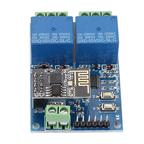 Dual Channel WiFi Relay, ESP8266 Dual Channel WiFi Relay Board On Board ESP 01 Smart Home Phone APP Remote Switch Module 59 * 40mm, Keypads & Remotes
