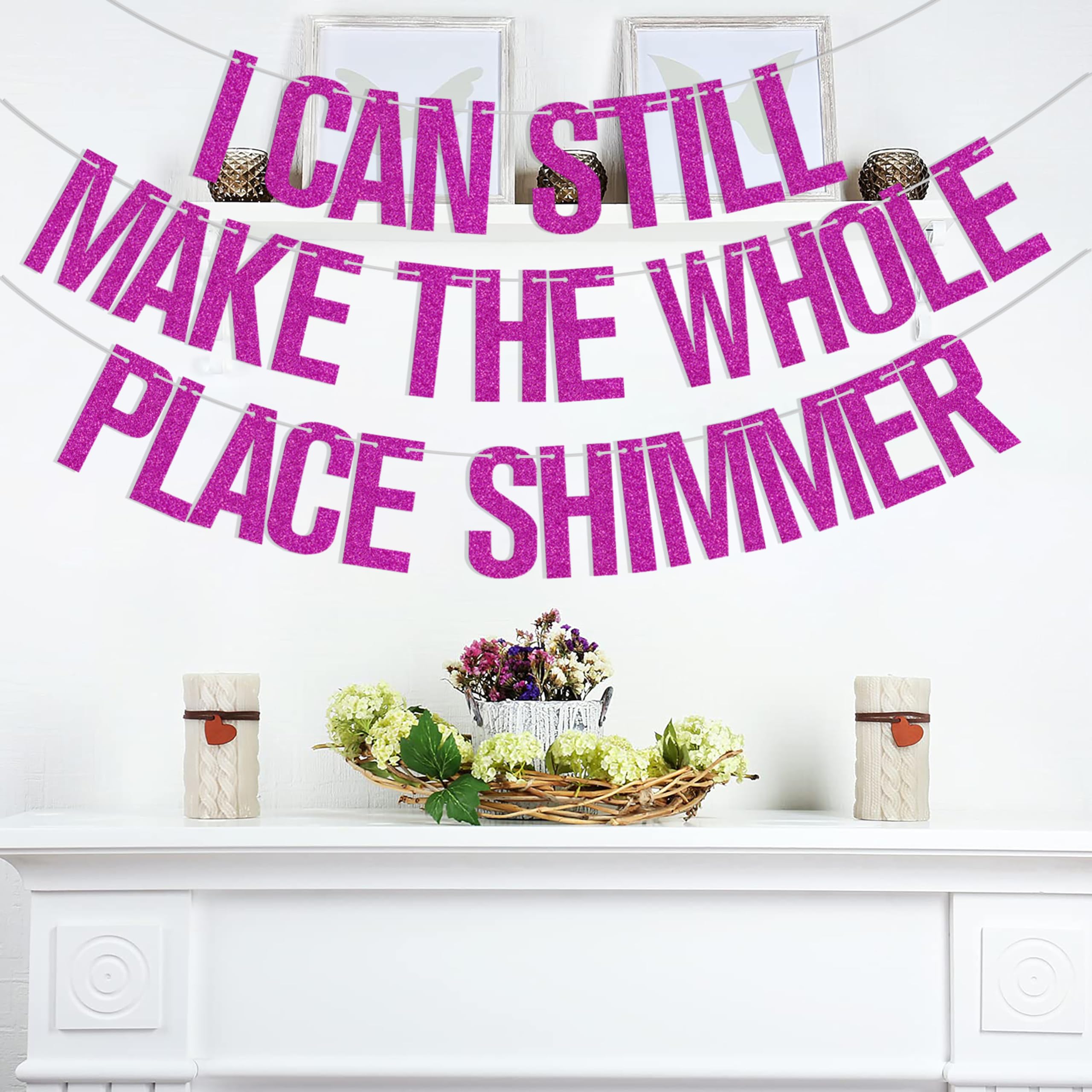 I Can Still Make the Whole Place Shimmer Banner, Disco Taylor Singer Party Decorations, Hot Pink Disco Birthday Party Decorations