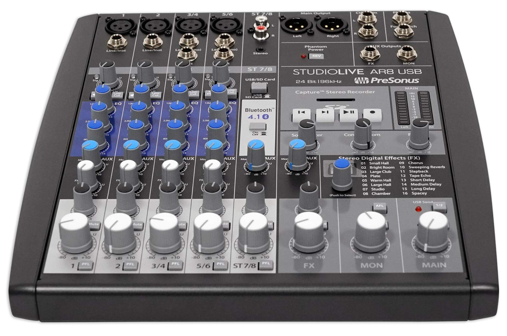 PreSonus StudioLive AR8 USB 8-Channel hybrid Performance and Recording Mixer