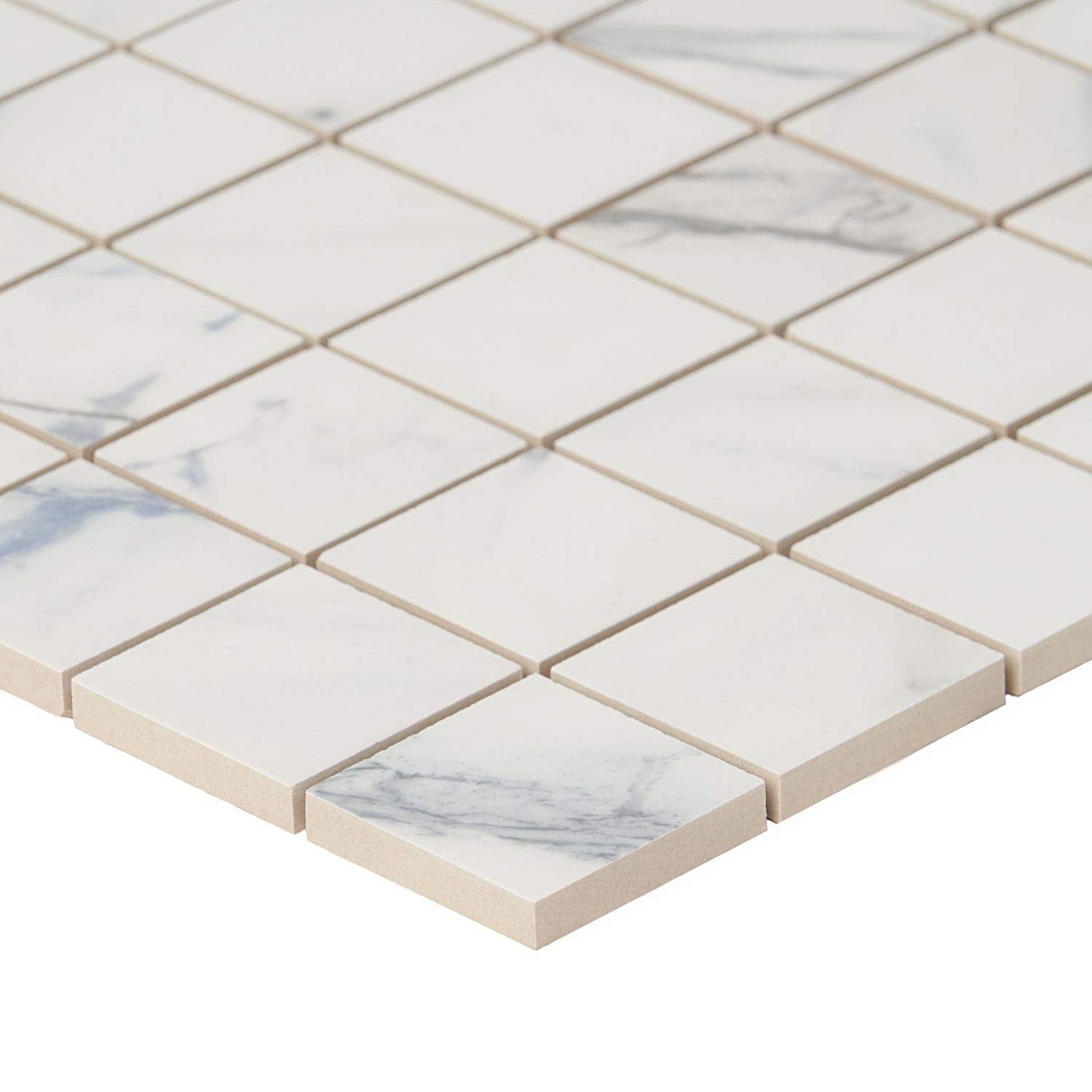 Calacatta Indigo 12 in. x 12 in. Matte Marble Look Porcelain Backsplash, Kitchen, Bathroom, Floor and Wall Mosaic Tile (1 Sq. Ft. / Sheet)
