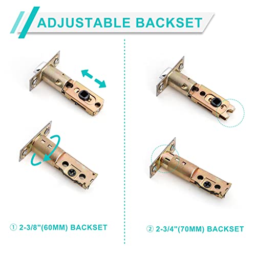 GUA OYH Front Door Handle Satin Nickel Door Lock Set with Single Cylinder Deadbolt and Door Knob Front Entry Handle Set (L36158-S-S121)