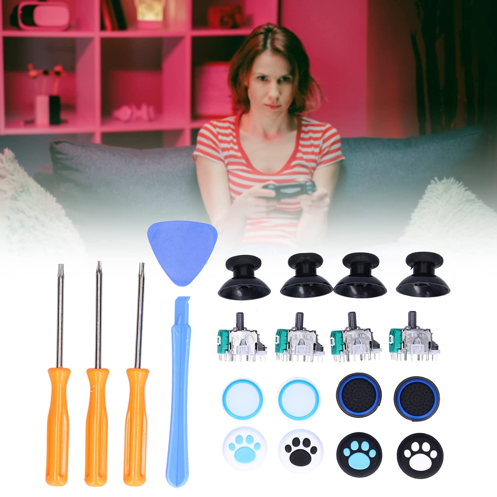 CHICIRIS Repair Tools Kit, Practical Humanized Wear Resistant Joysticks Repair Kit for Controller