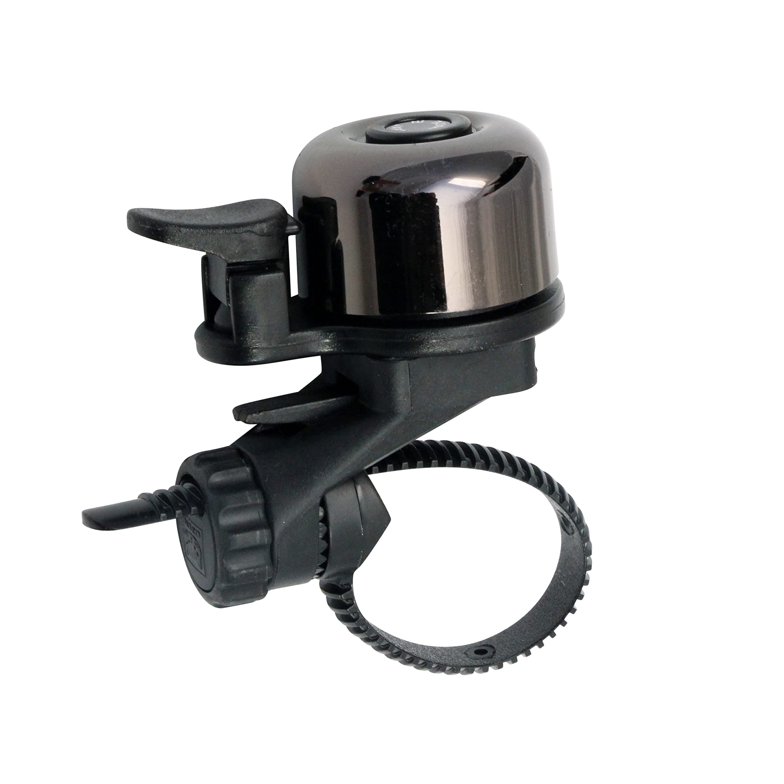 Crane Bike Bell, Flex-Tite Bicycle Bell, Made in Japan for City Bikes, Cruisers, Road Bikes or MTB, Micro-Adjustable clamp (Neo-Black)