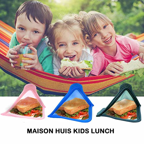 MAISON HUIS Silicone Sandwich Storage Bag, Extra Thick Reusable Silicone Sandwich Washable Bag, BPA Free Kitchen Storage Bag for Food, Leakproof(1PC,Blue)