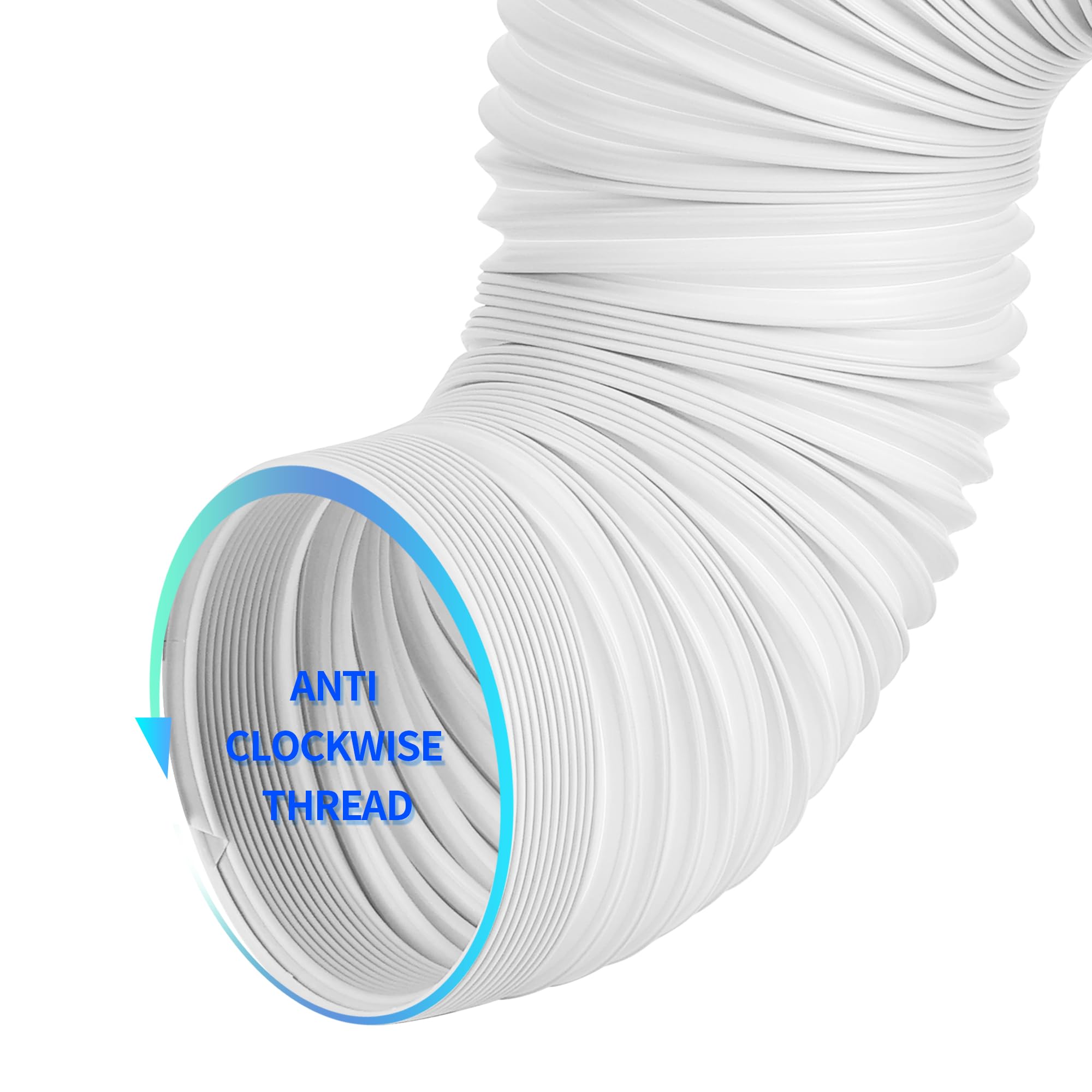 DOMANKI Portable Air Conditioner Exhaust Hose - 5.9 Inch Diameter, 78 Inch Length, Anti-Clockwise Thread Flexible Duct