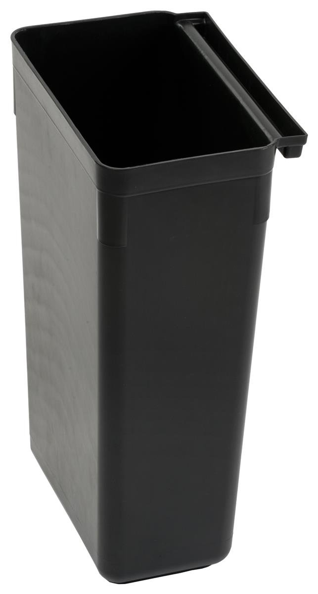 Displays2go 3-Tiered Bus Cart with 2 Rubbish Bin Attachments, 2 Side Handles and Swiveling Wheels, Aluminum & Plastic (Black) - Large